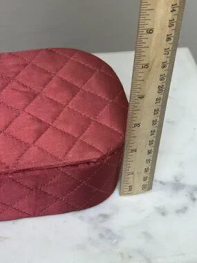 Storage & Organization | Vintage Quilted Satin Storage Box Burgundy ...